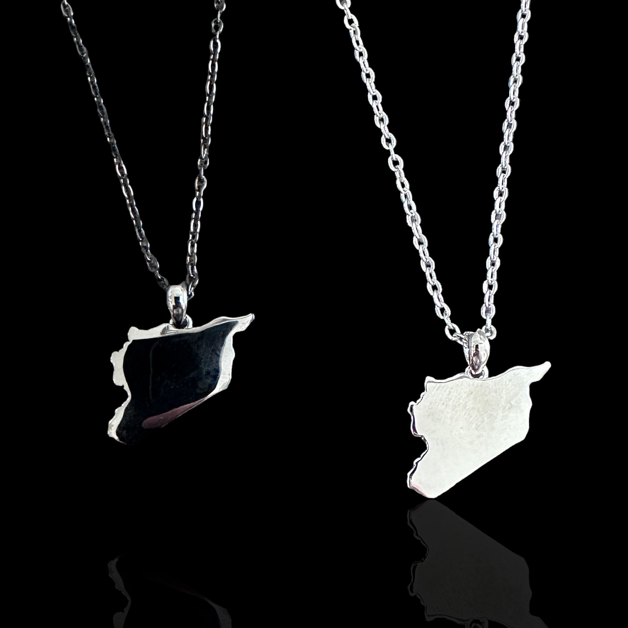 Sterling Silver Syria Map Necklace - Available in 3 Colors – West Bank ...