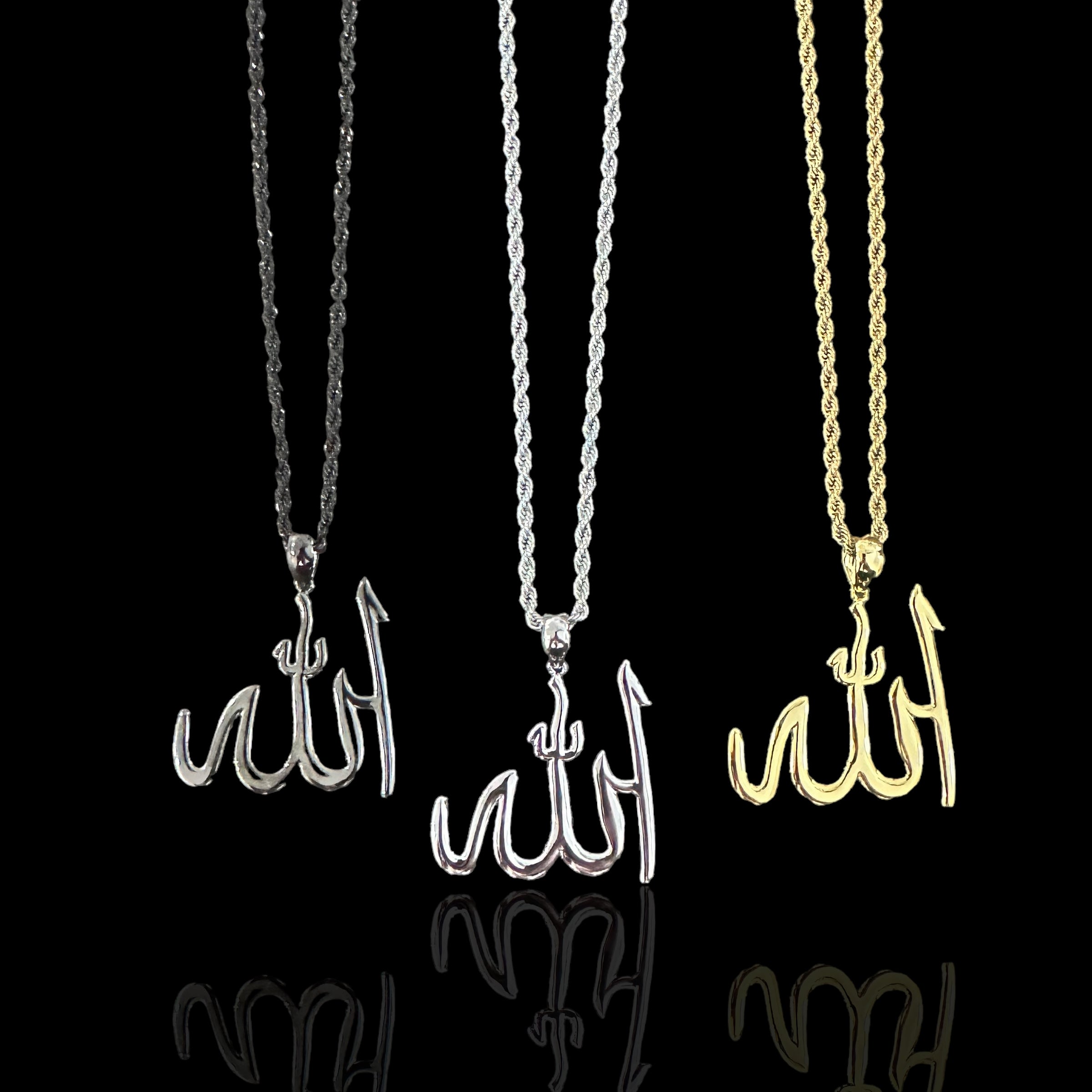 Sterling Silver Allah Pendant Necklace – West Bank Apparel