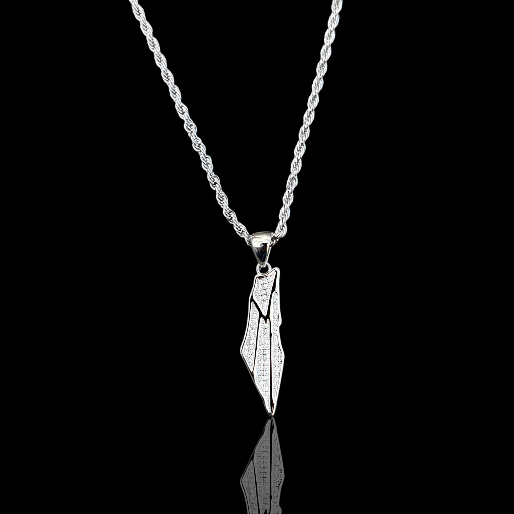 Palestine Map Flag CZ Necklace Small – West Bank Apparel